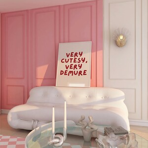 Very Cutesy Very Demure, Typography Print, Typography Wall Art, Retro ...