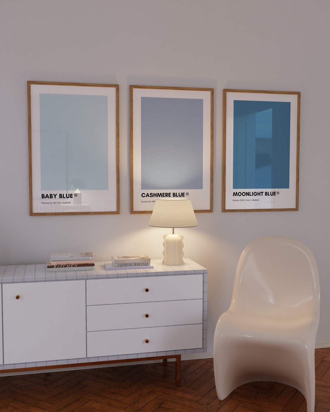 Pantone BLUE Wall Art Printable Bundle Set of 6 Prints Blue Pantone ...