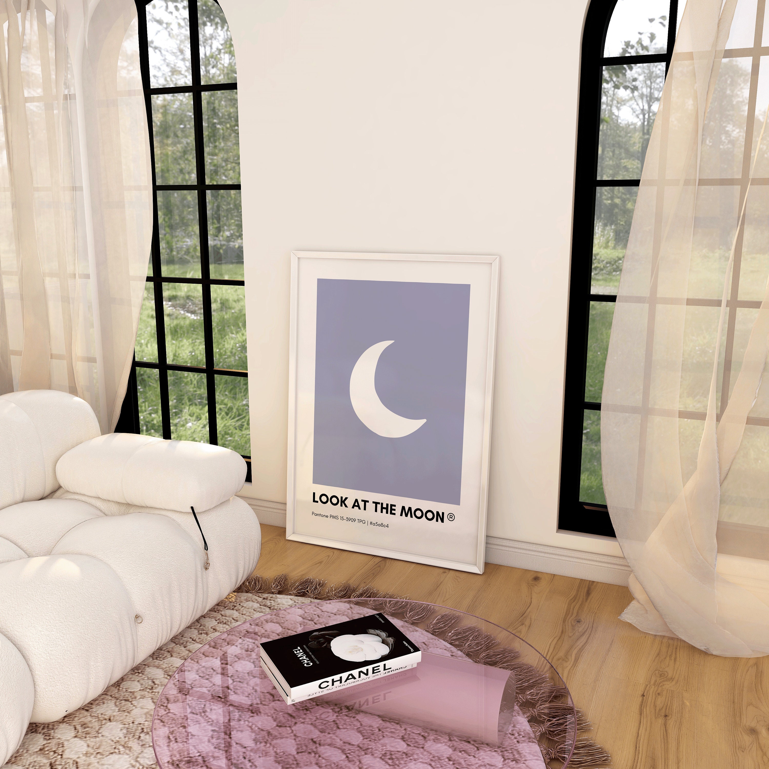 Look at the Moon Pantone, PURPLE Pantone Print Poster, Pantone Wall Art ...