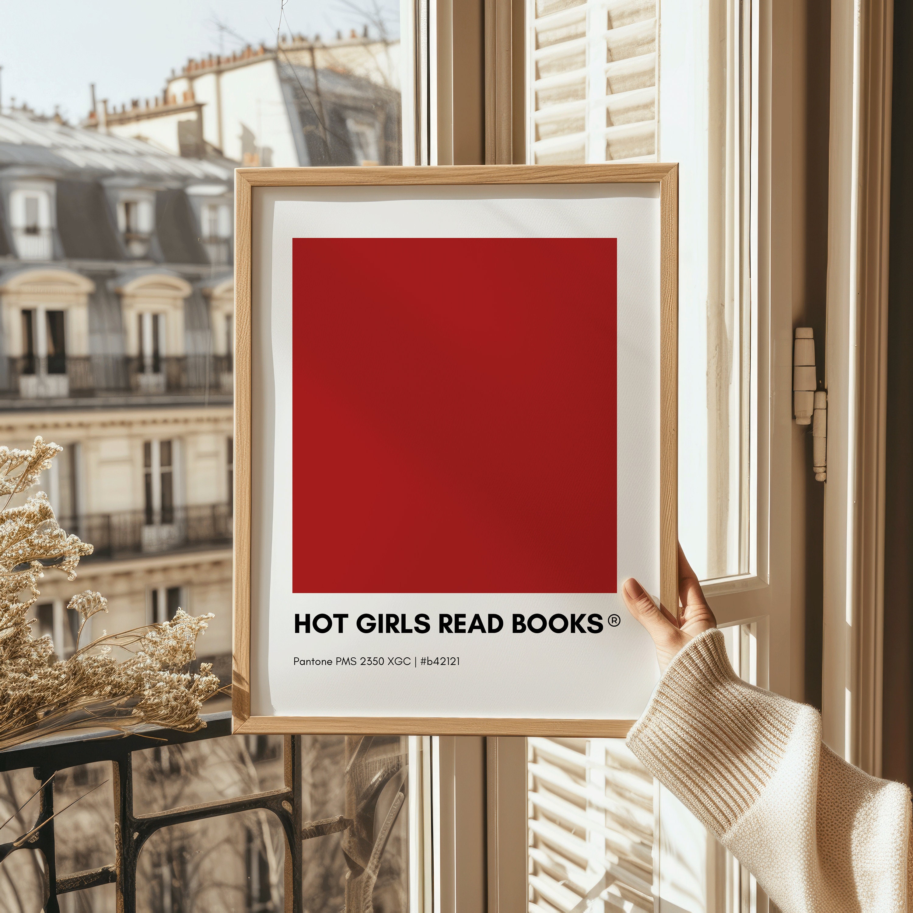 Hot Girls Read Books Pantone, RED Pantone Print Poster, Red Pantone ...