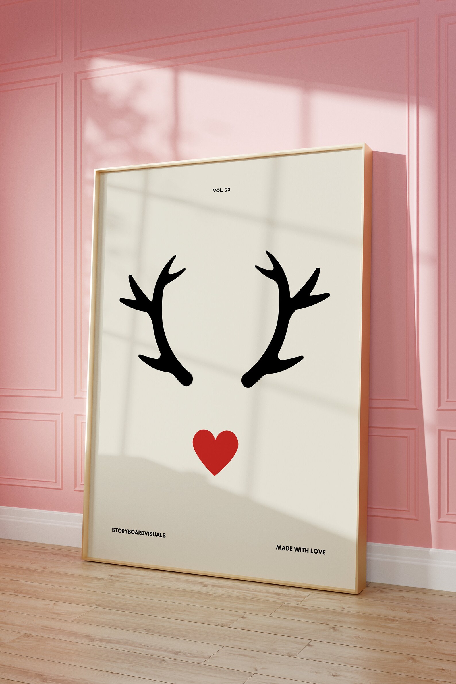Rudolf Printable, Christmas Wall Art, Modern Holiday Decor, Christmas ...