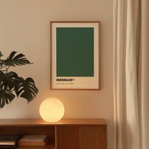 Mermaid Green Pantone, GREEN Pantone Print Poster, Green Pantone Wall ...