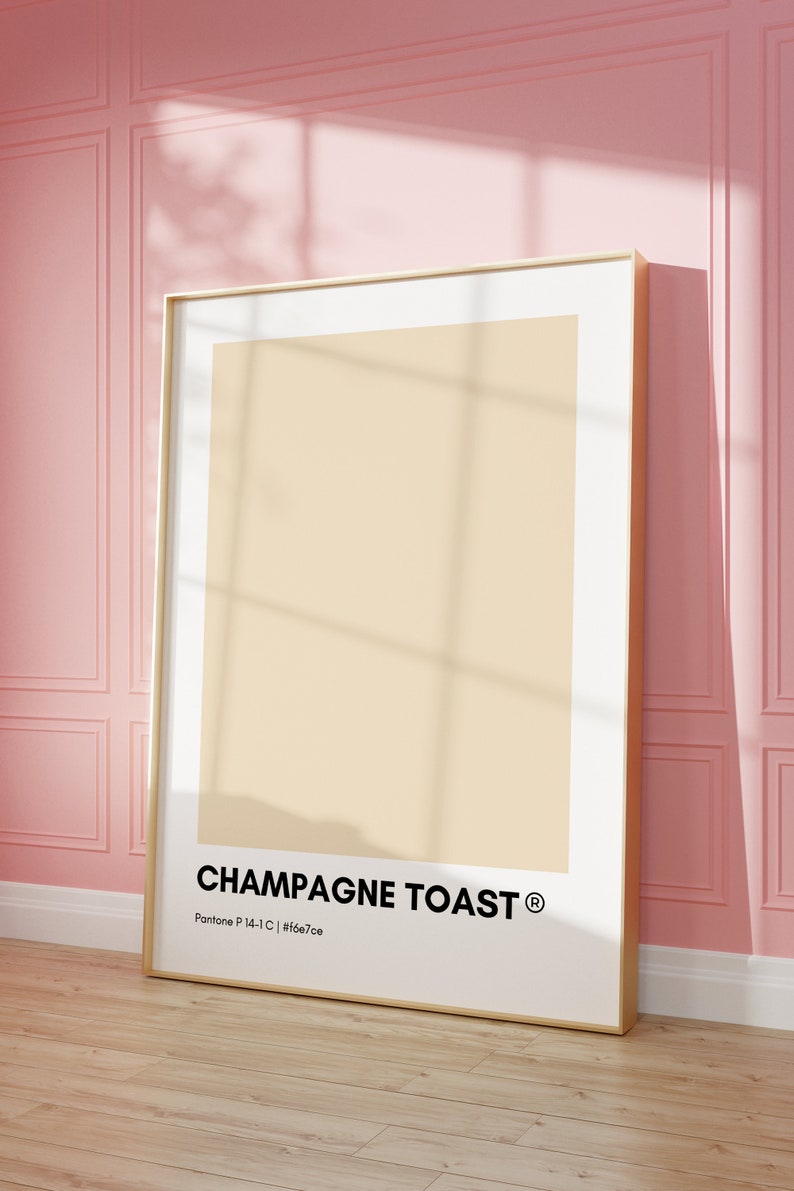 Champagne Toast Pantone, CHAMPAGNE Pantone Print Poster, Nude Pantone ...