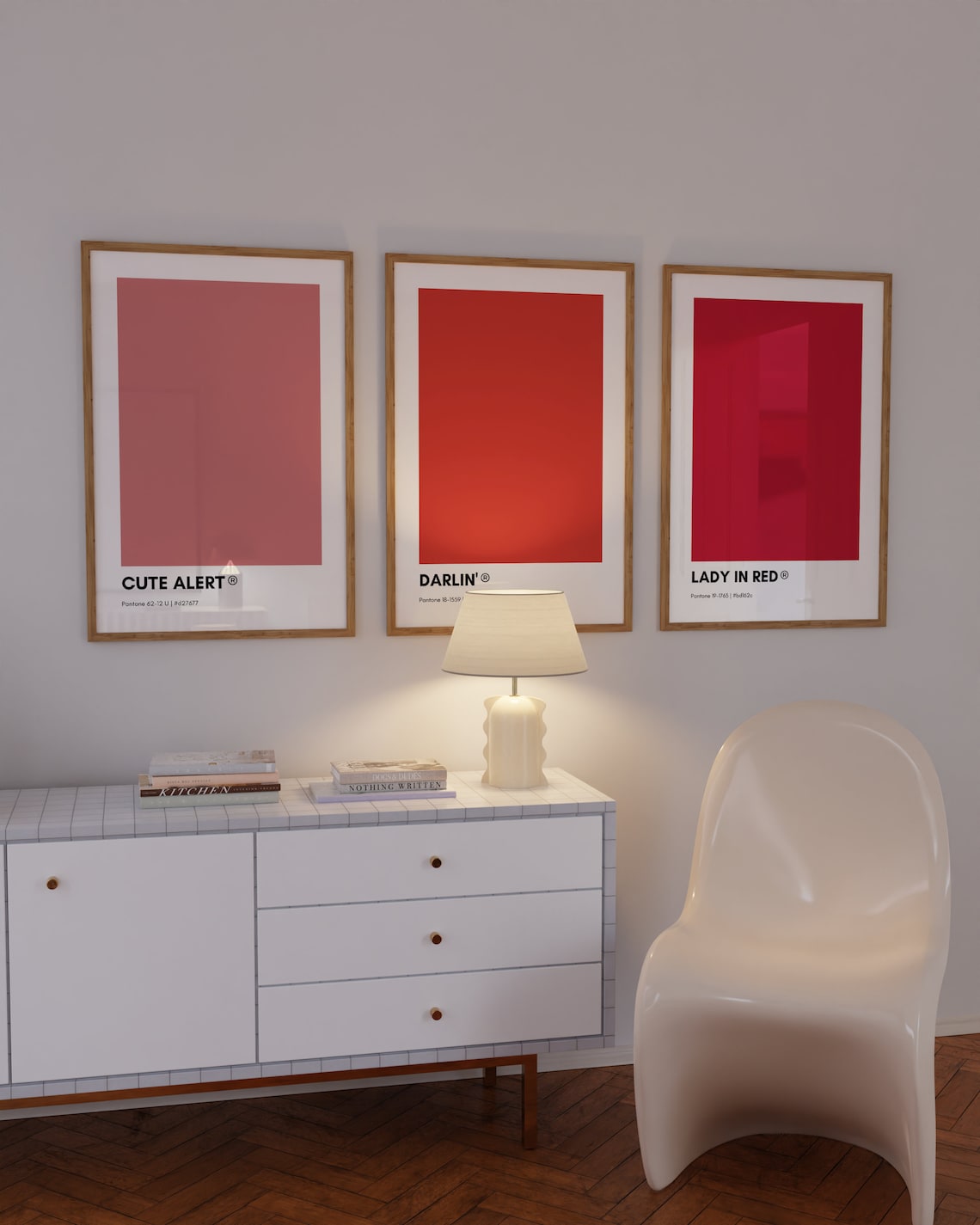 Pantone RED Wall Art Printable Bundle, Set of 6 Prints Red, Pantone ...
