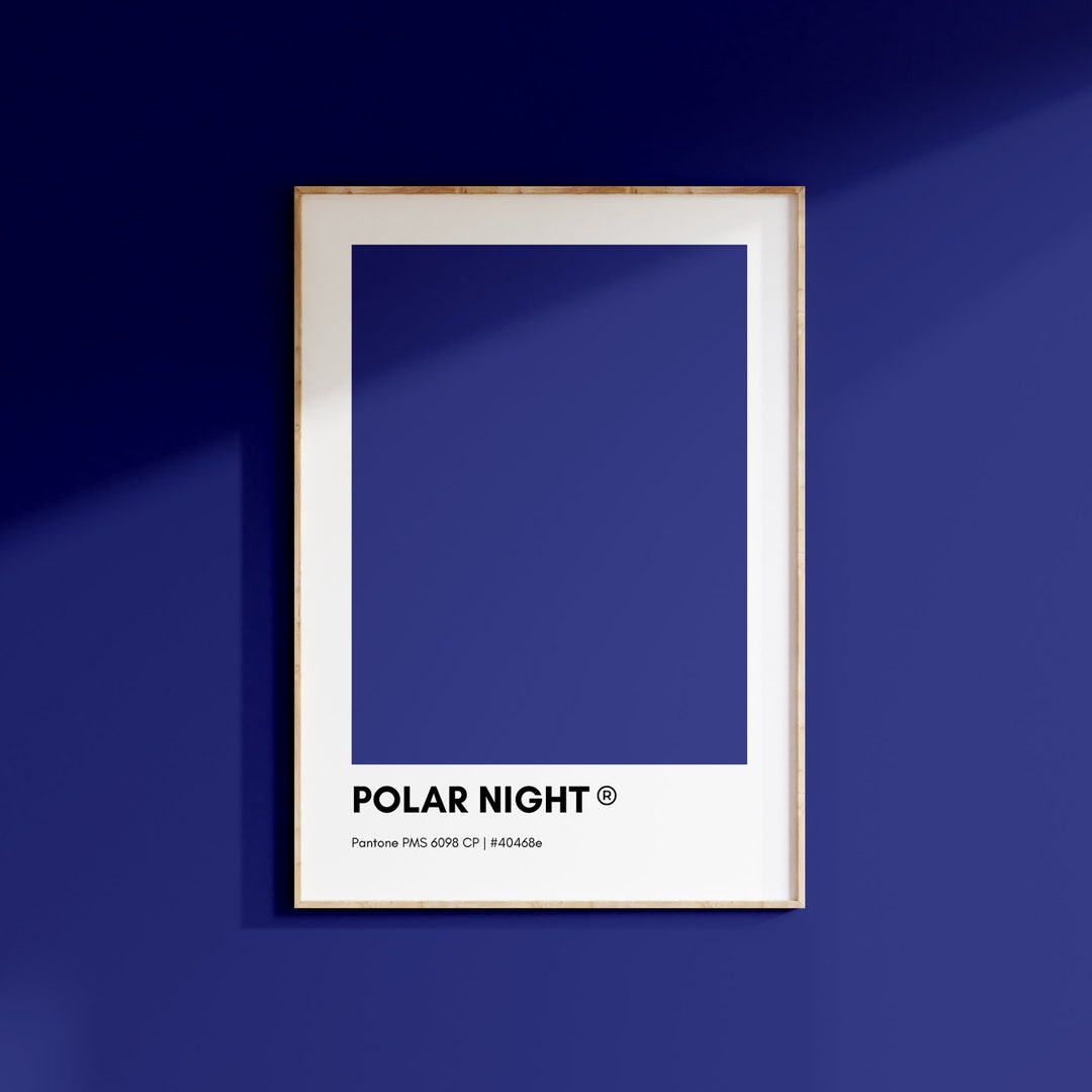 Polar Night Pantone, BLUE Pantone Print Poster, Winter Pantone Wall Art ...