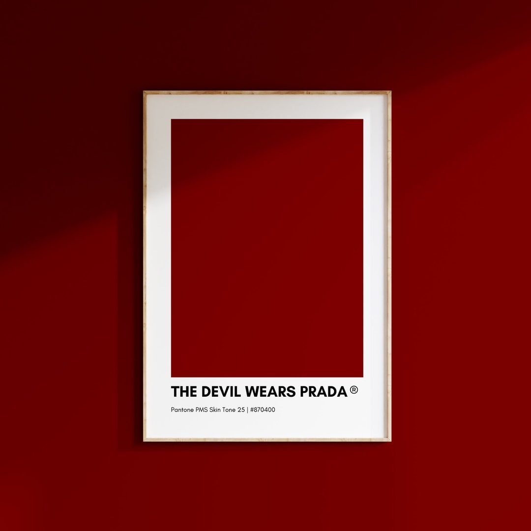 The Devil Wears Prada Pantone Print Poster, RED Pantone Poster Print ...