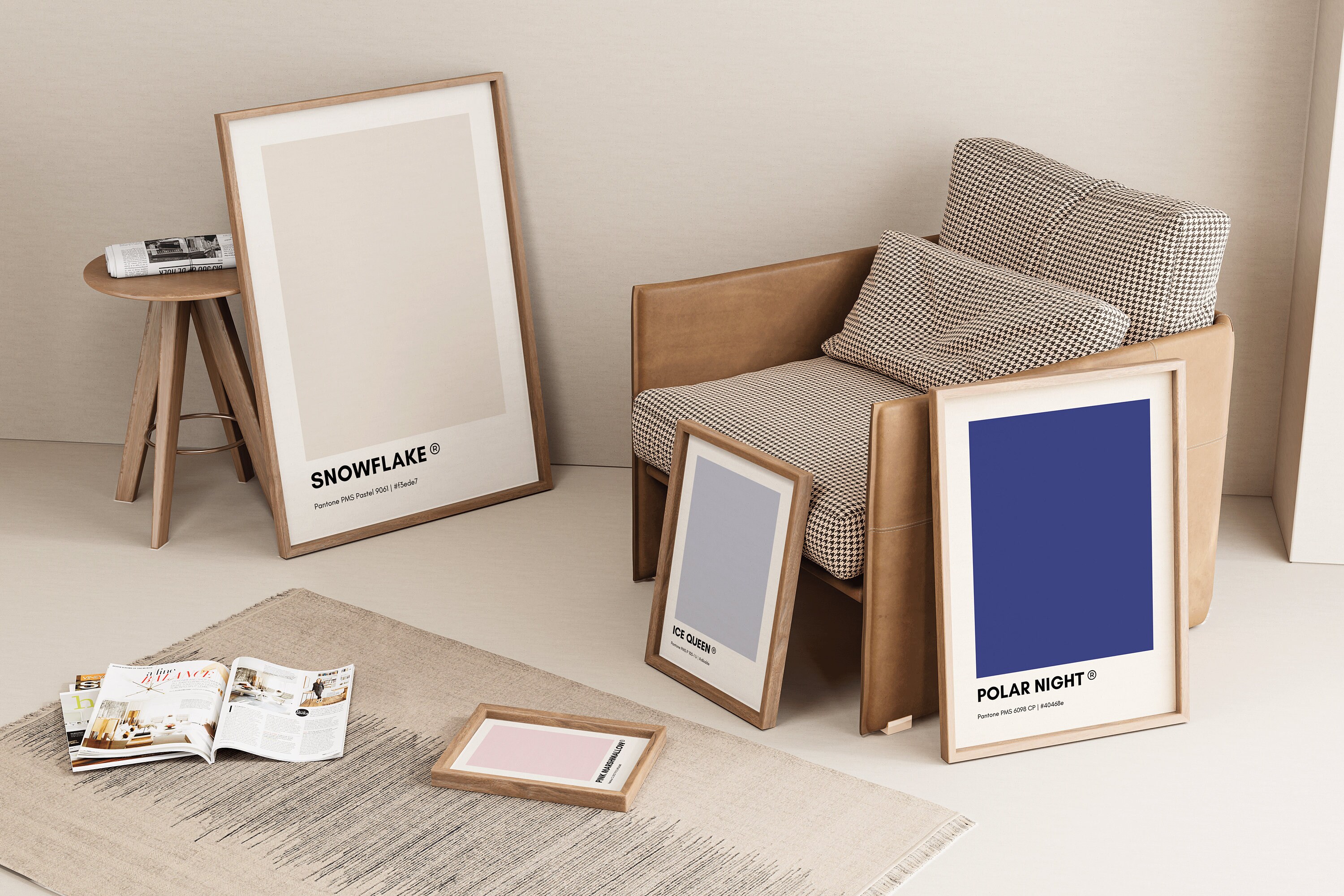 Snowflake Pantone, BEIGE Pantone Print Poster, Winter Pantone Wall Art ...