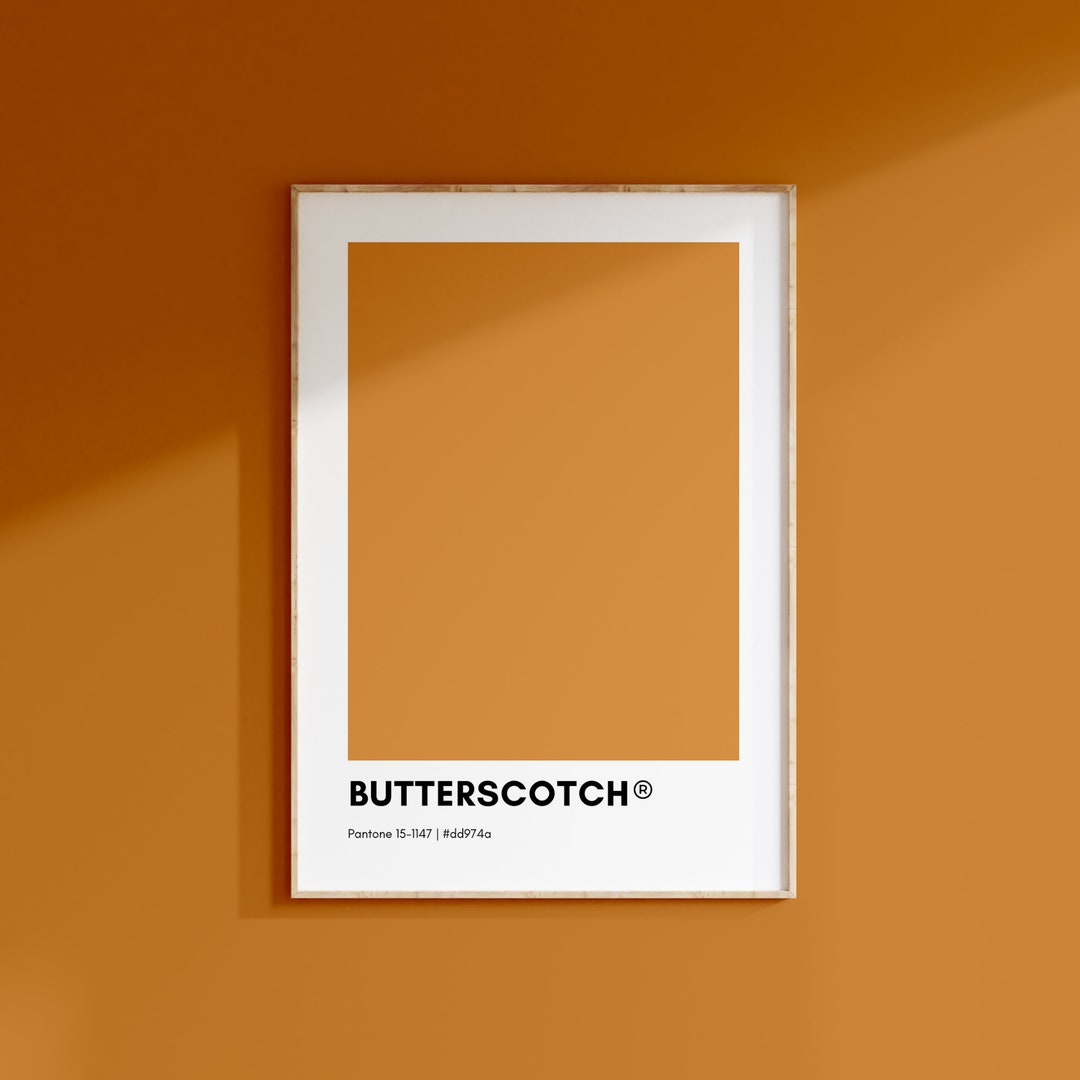 Butterscotch Pantone, ORANGE Pantone Print Poster, Orange Pantone Wall ...