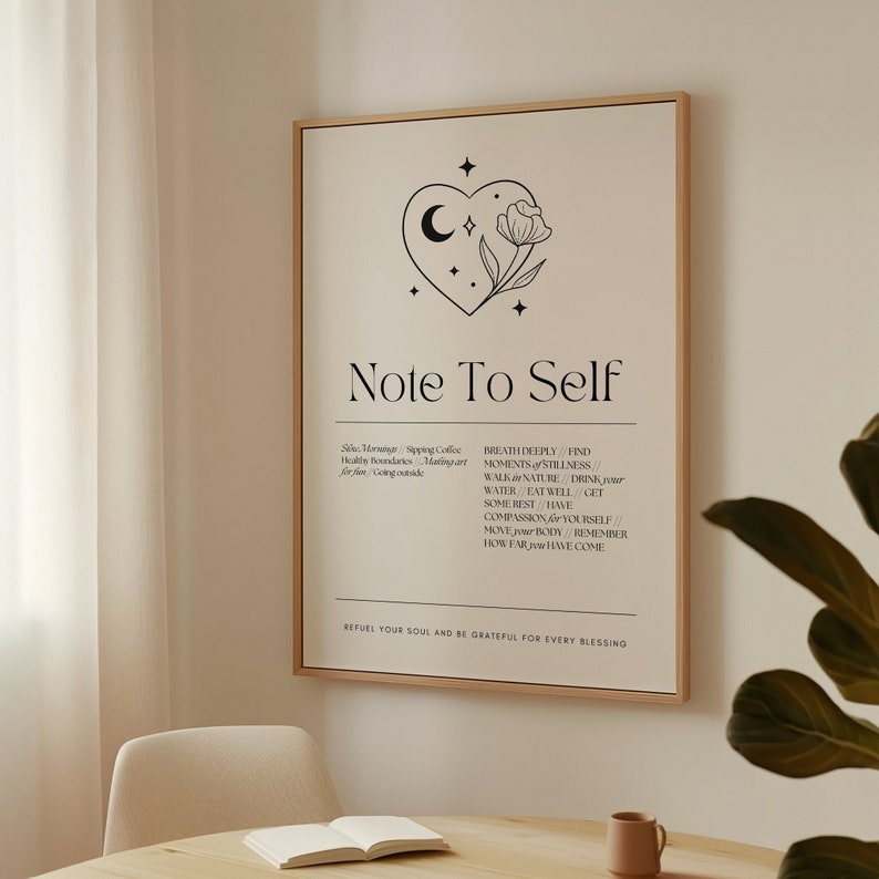 Note to Self Poster, Affirmation Wall Art (digital Download) - Etsy ...