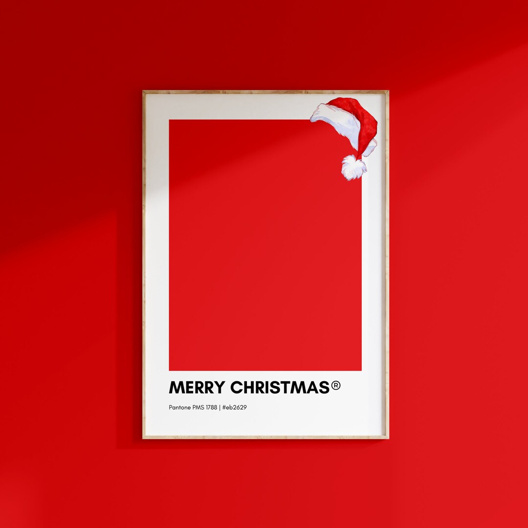 Merry Christmas Red Pantone, RED Pantone Print Poster, Christmas ...