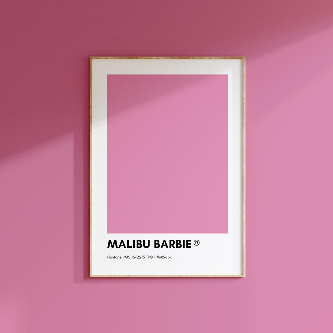 MALIBU BARBIE Print Poster, PINK Pantone Poster Print, Pink Wall Art ...