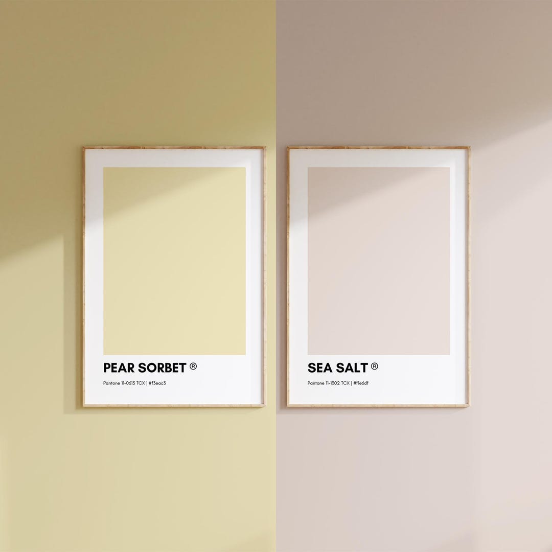 Pantone Print Set, PEAR SORBET & SEA Salt, Home Decor (digital Download ...
