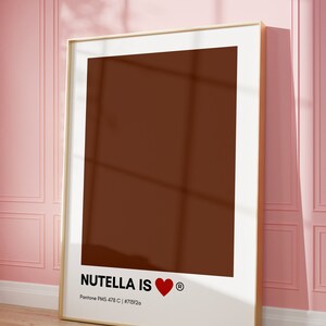 Nutella is Love Pantone, BROWN Pantone Print Poster, Tiramisu Pantone ...