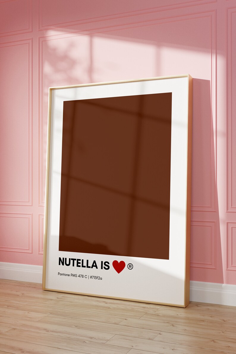 Nutella is Love Pantone, BROWN Pantone Print Poster, Tiramisu Pantone ...