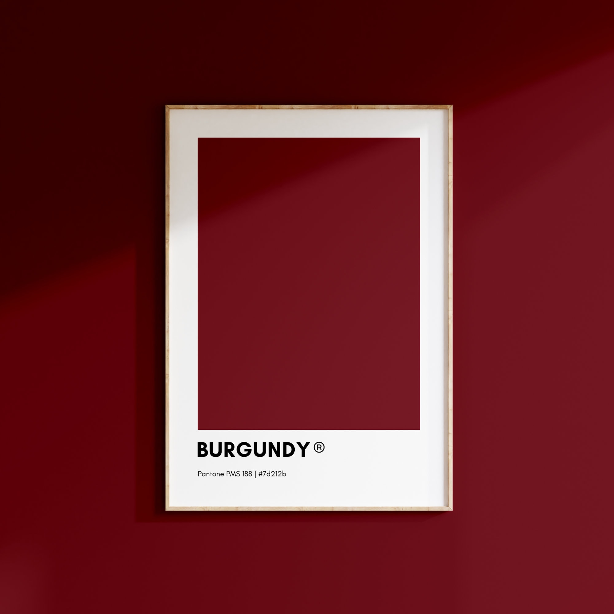 Burgundy Pantone, RED Pantone Print Poster, Red Pantone Wall Art ...