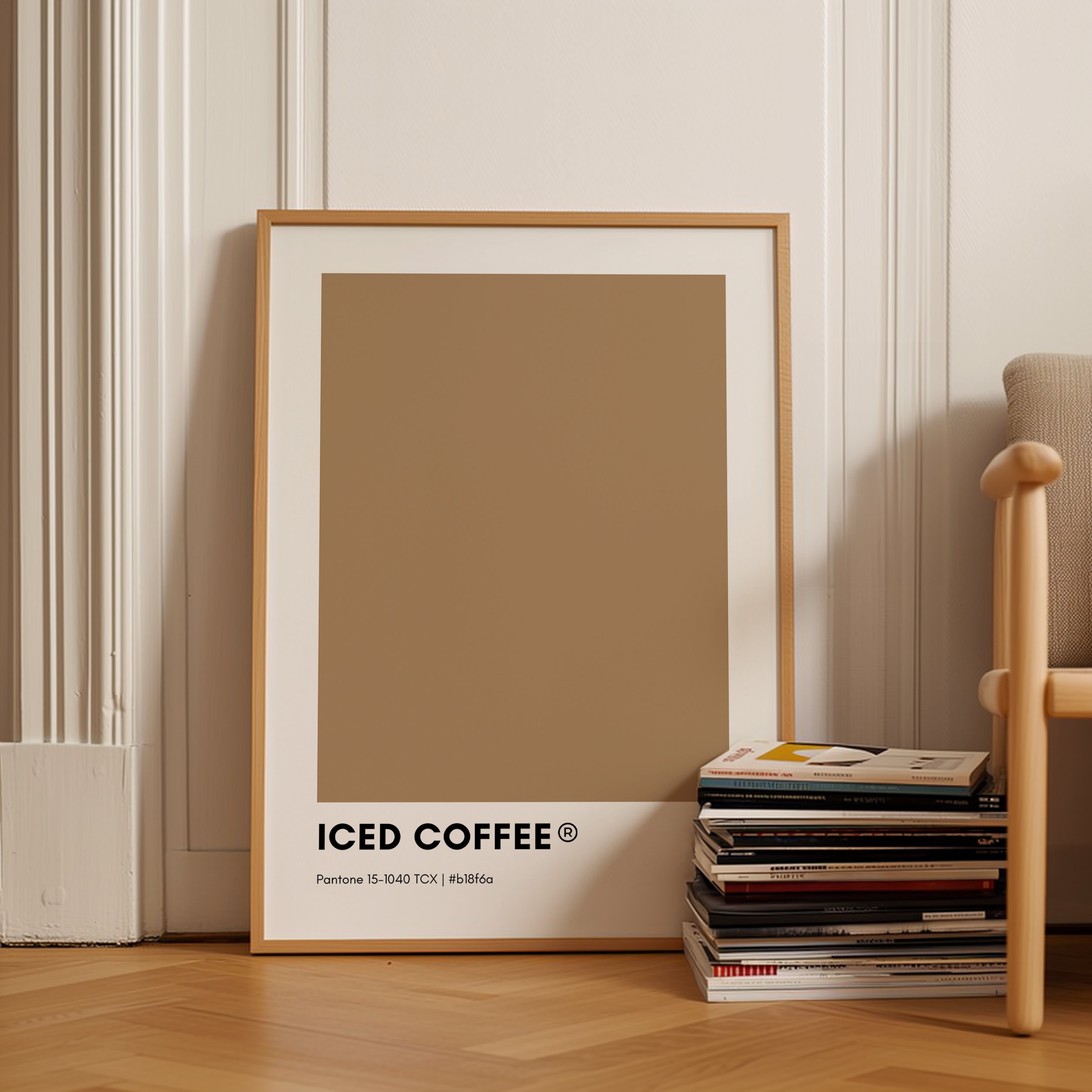 Iced Coffee Pantone, COFFEE Pantone Print Poster, Nude Pantone Wall Art ...