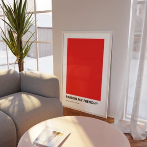 Pardon My French Pantone, RED Pantone Print Poster, Red Pantone Wall ...