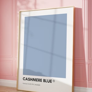Cashmere Blue Pantone Color, BLUE Pantone Print Poster, Blue Pantone ...