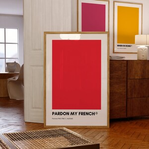 Pardon My French Pantone, RED Pantone Print Poster, Red Pantone Wall ...