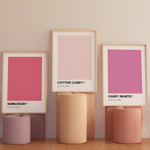 Cotton Candy Pink Pantone, PINK Pantone Print Poster, Pink Pantone Wall ...