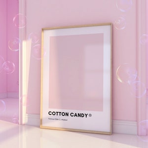 Cotton Candy Pink Pantone, PINK Pantone Print Poster, Pink Pantone Wall ...
