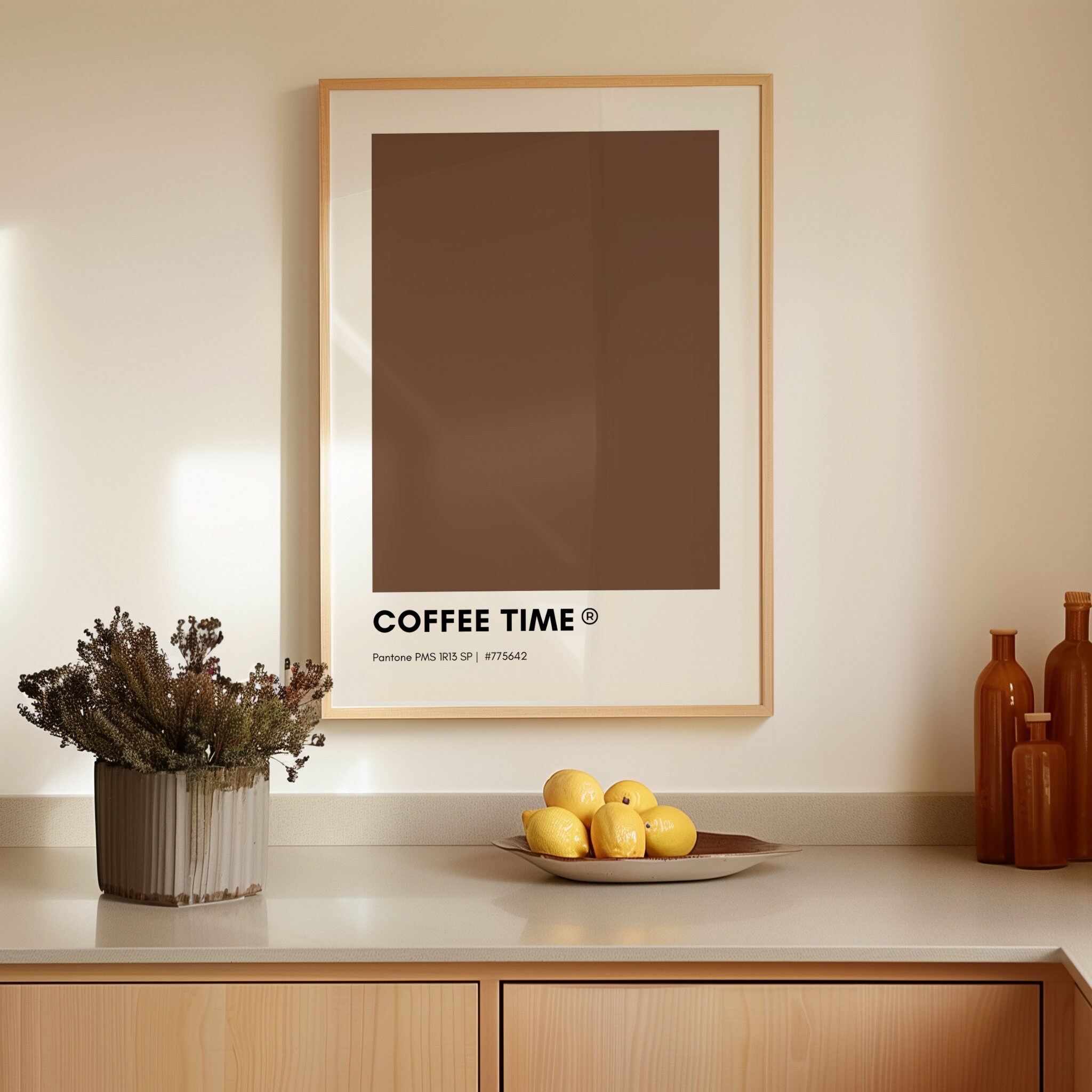 Coffee Time Pantone, COFFEE Pantone Print Poster, Nude Pantone Wall Art ...