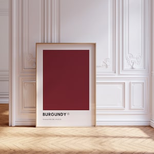 Burgundy Pantone, RED Pantone Print Poster, Red Pantone Wall Art ...