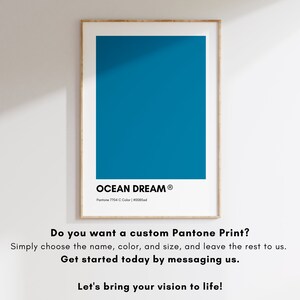 Ocean Dream Blue Pantone, BLUE Pantone Print Poster, Blue Wall Art ...