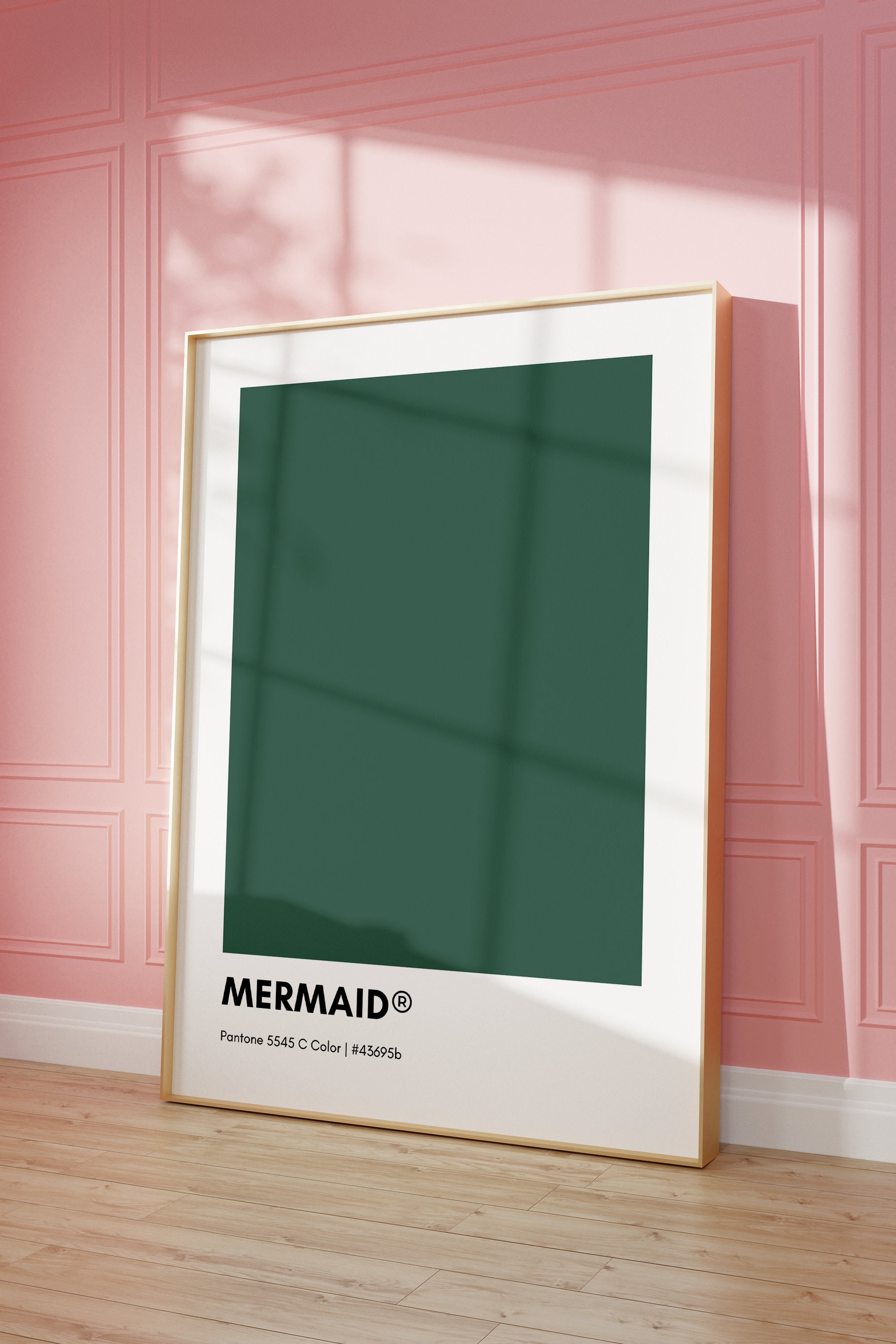 Mermaid Green Pantone, GREEN Pantone Print Poster, Green Pantone Wall ...