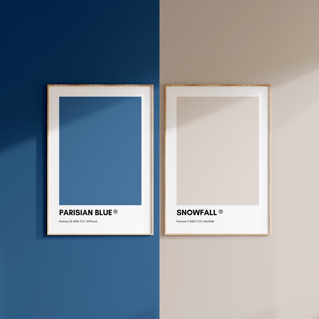 Pantone Print Set, PARISIAN BLUE & SNOWFALL, Color Swatch (digital ...