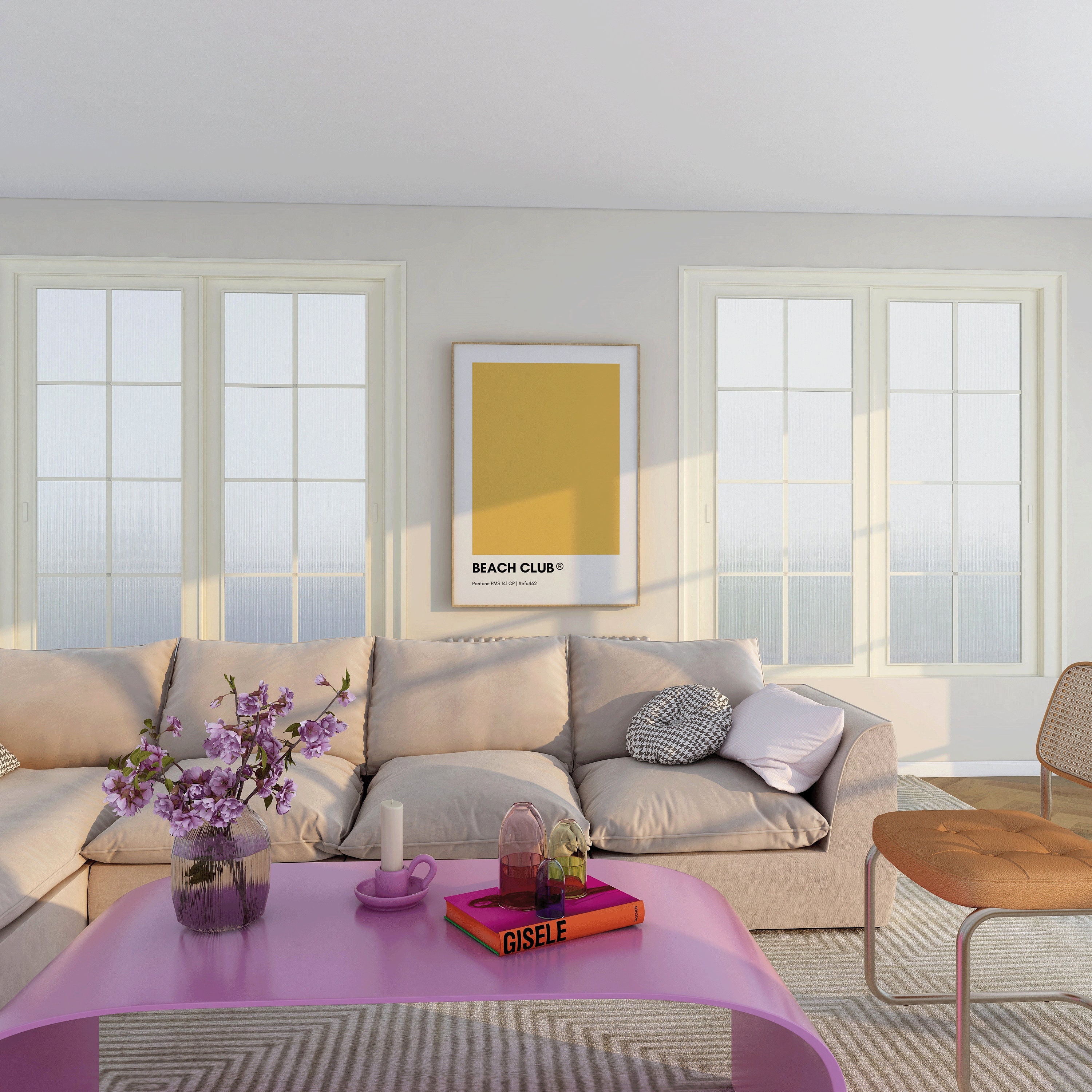 Beach Club Pantone, YELLOW Pantone Print Poster, Yellow Pantone Wall ...