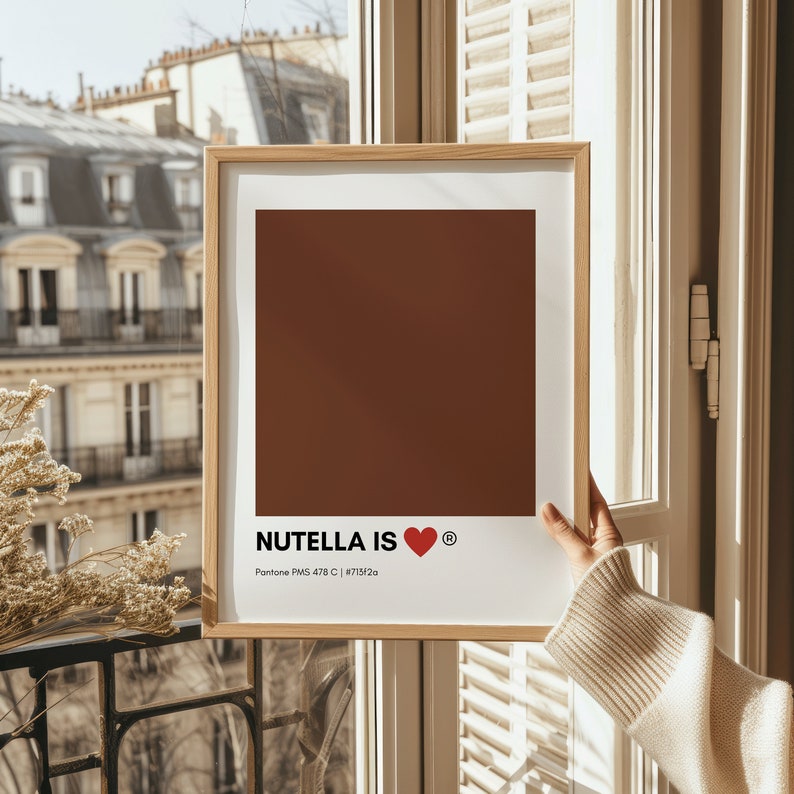 Nutella is Love Pantone, BROWN Pantone Print Poster, Tiramisu Pantone ...