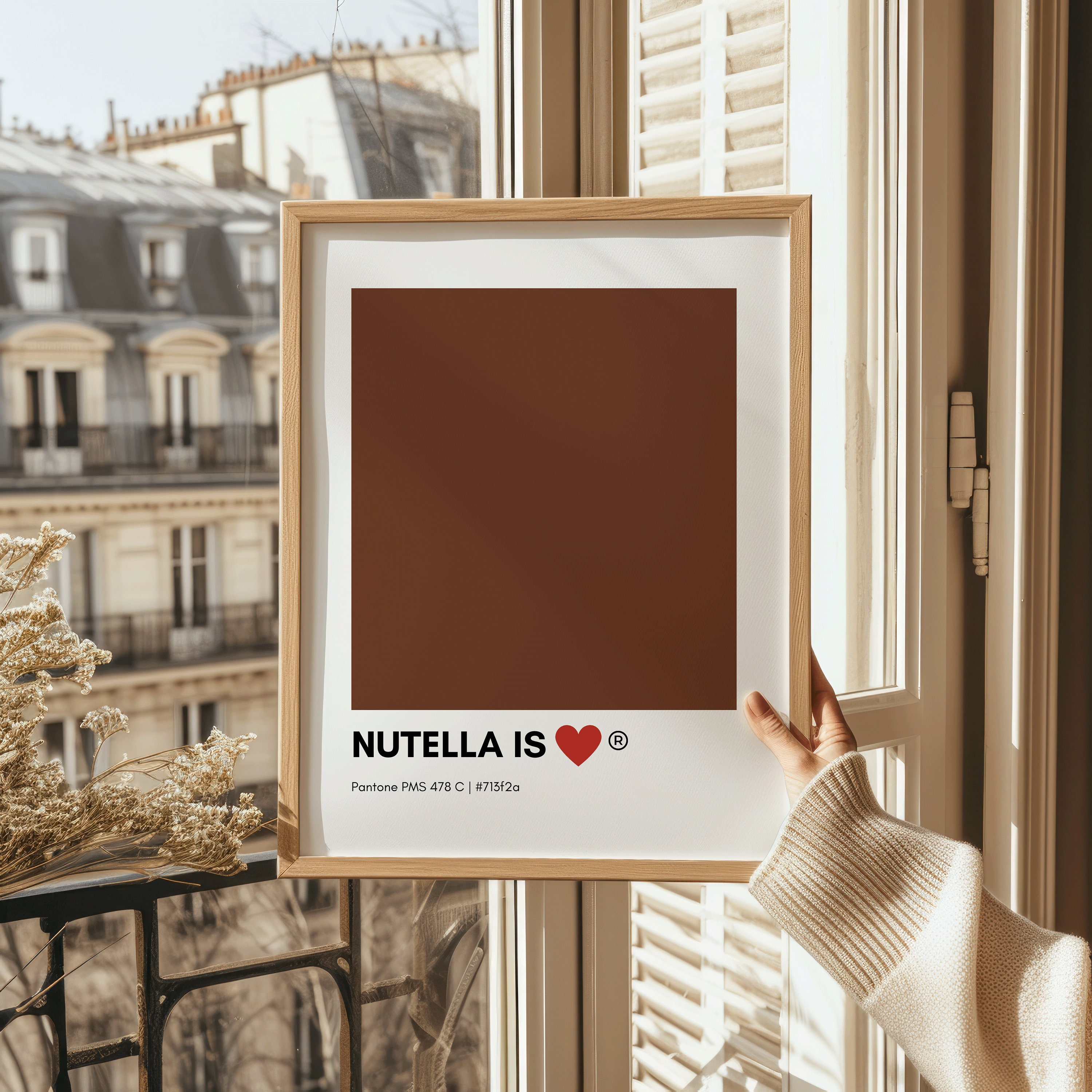 Nutella is Love Pantone, BROWN Pantone Print Poster, Tiramisu Pantone ...