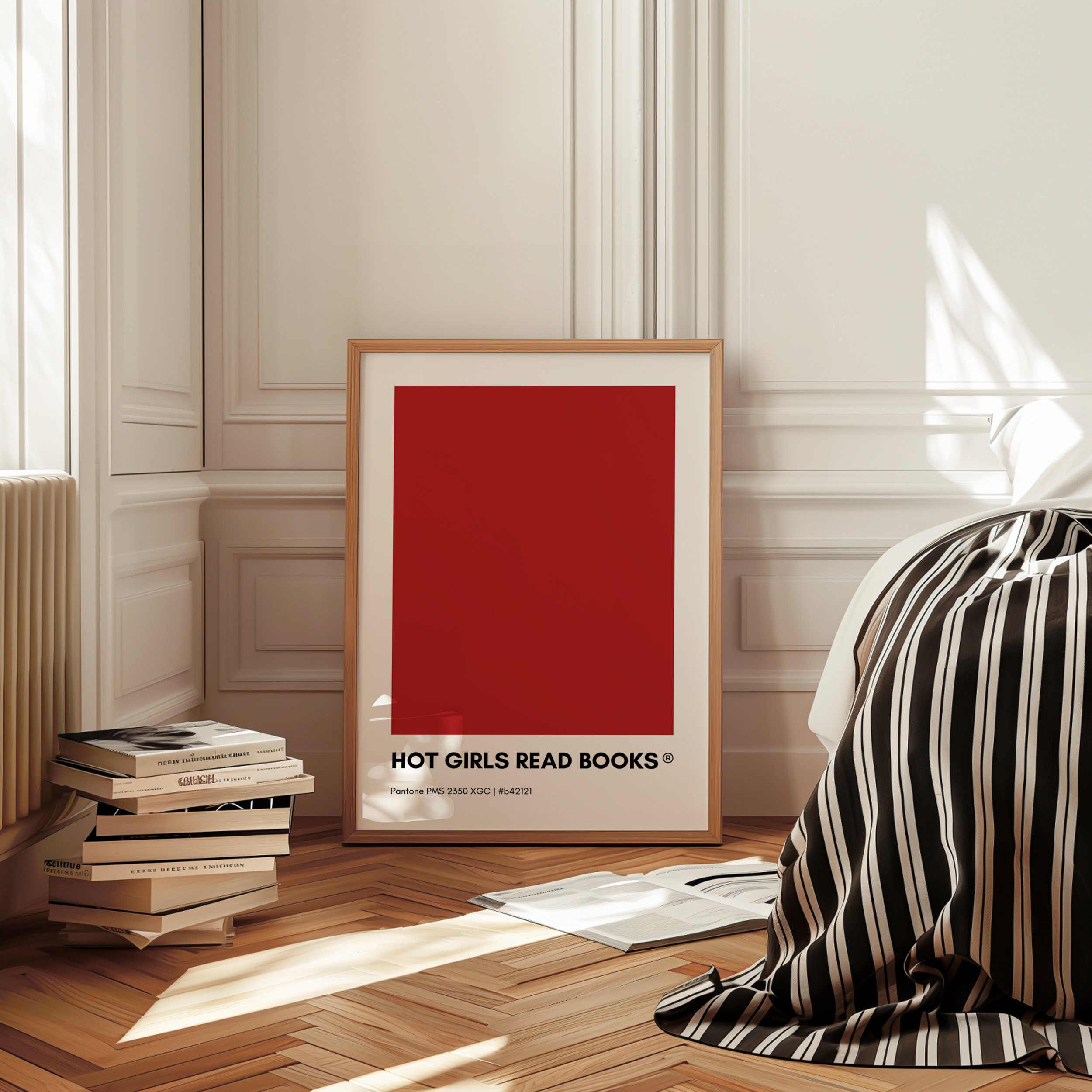 Hot Girls Read Books Pantone, RED Pantone Print Poster, Red Pantone ...