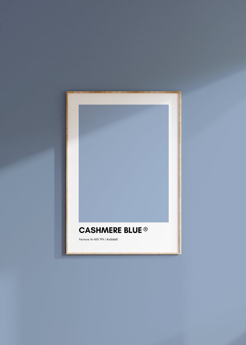 Cashmere Blue Pantone Color, BLUE Pantone Print Poster, Blue Pantone ...