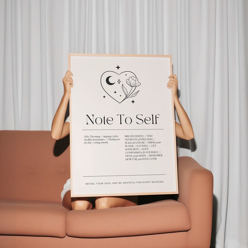 Note to Self Poster, Affirmation Wall Art (digital Download) - Etsy ...