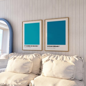 Ocean Dream Blue Pantone, BLUE Pantone Print Poster, Blue Wall Art ...