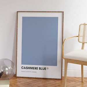 Cashmere Blue Pantone Color, BLUE Pantone Print Poster, Blue Pantone ...