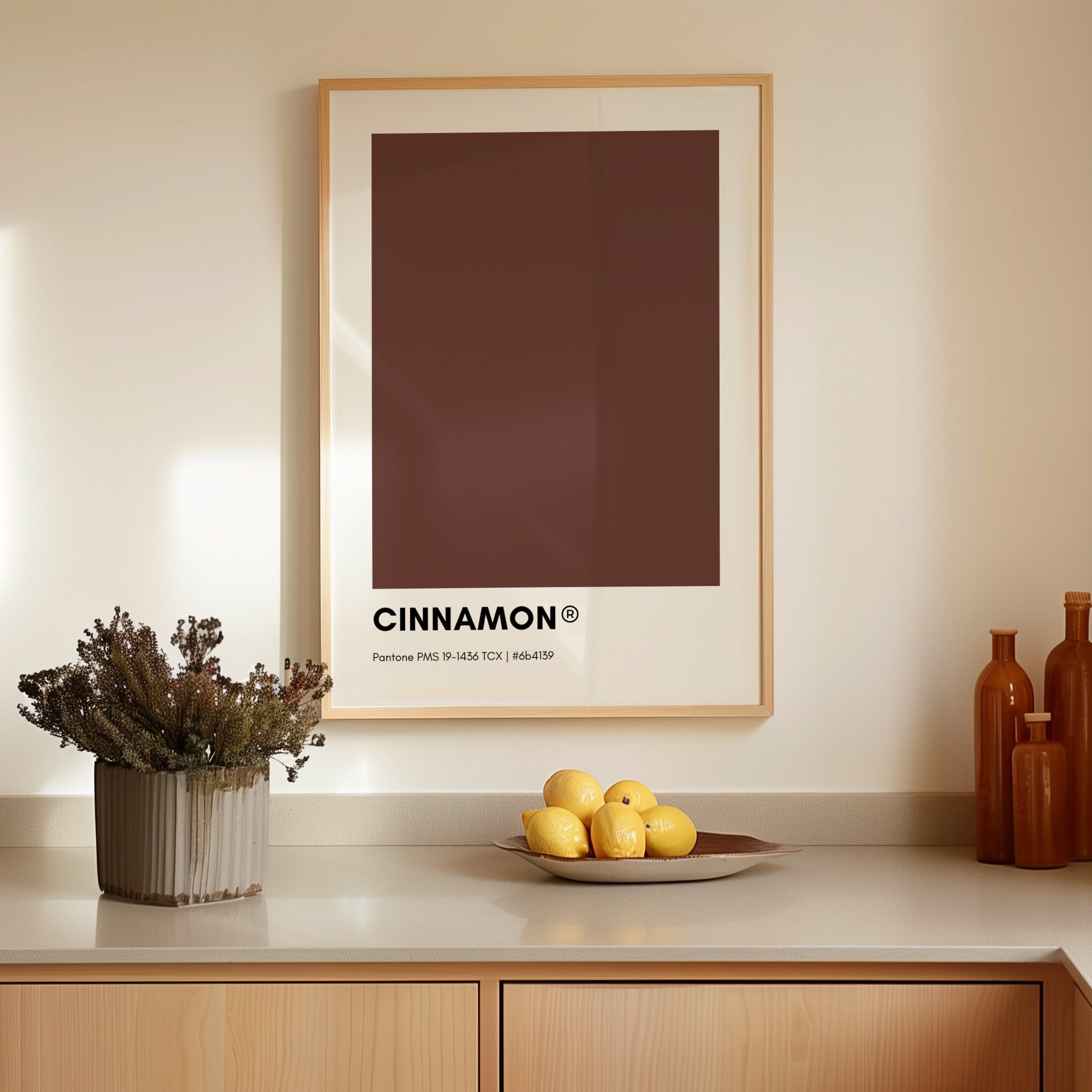 Cinnamon Pantone, BROWN Pantone Print Poster, Brown Pantone Wall Art ...