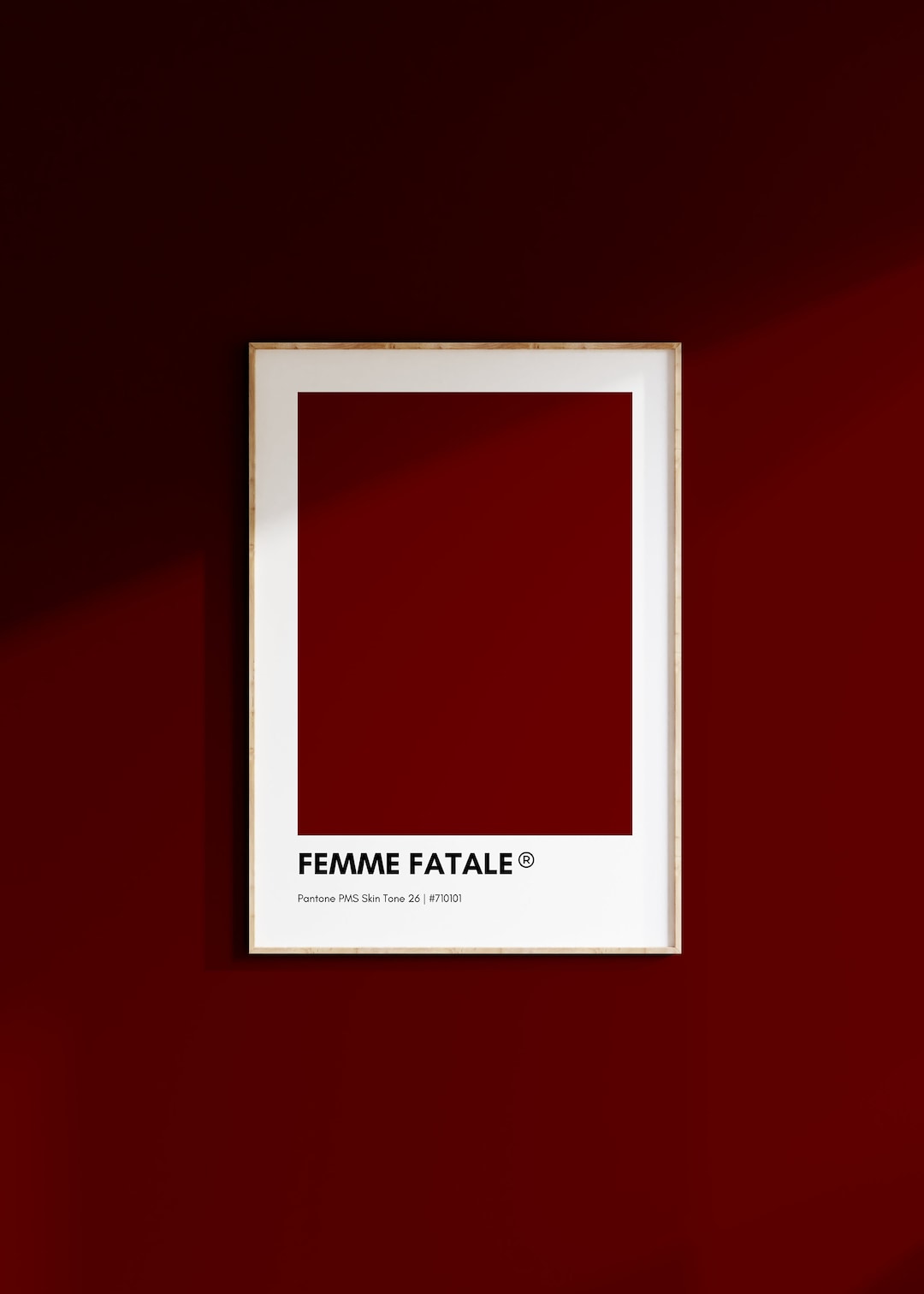 Femme Fatale Pantone, RED Pantone Print Poster, Red Pantone Wall Art ...