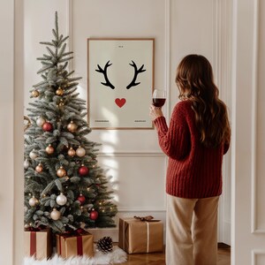 Rudolf Printable, Christmas Wall Art, Modern Holiday Decor, Christmas ...