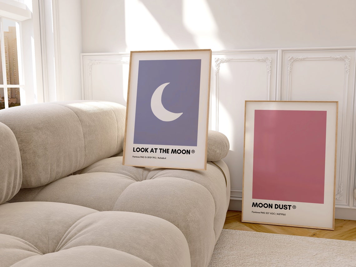 Look at the Moon Pantone, PURPLE Pantone Print Poster, Pantone Wall Art ...