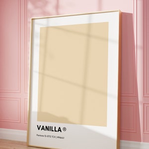 Vanilla Pantone, VANILLA Pantone Print Poster, Nude Pantone Wall Art ...