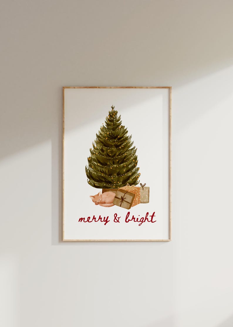 Set of 3 Watercolor Christmas Printable, Christmas Wall Art, Modern ...