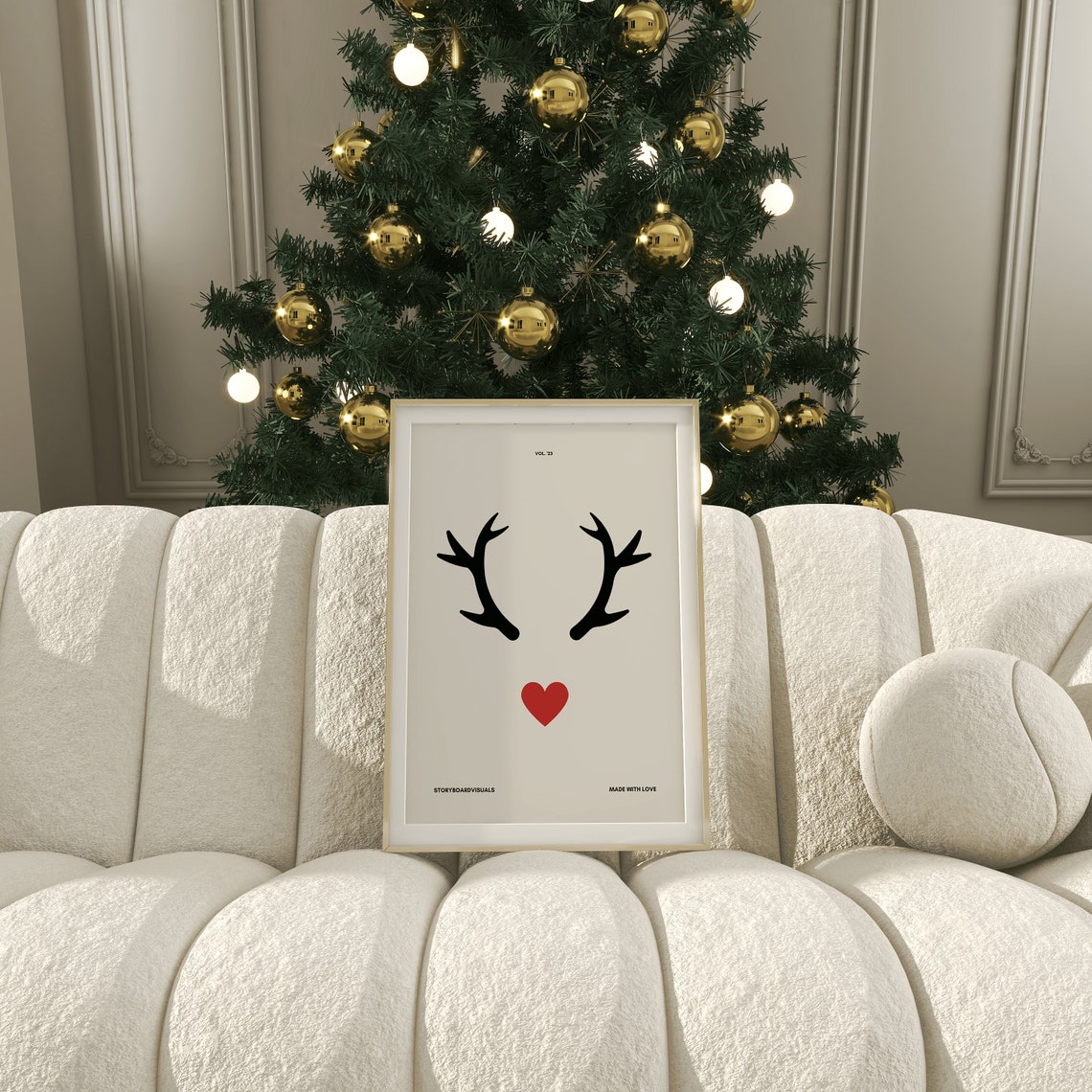 Rudolf Printable, Christmas Wall Art, Modern Holiday Decor, Christmas ...