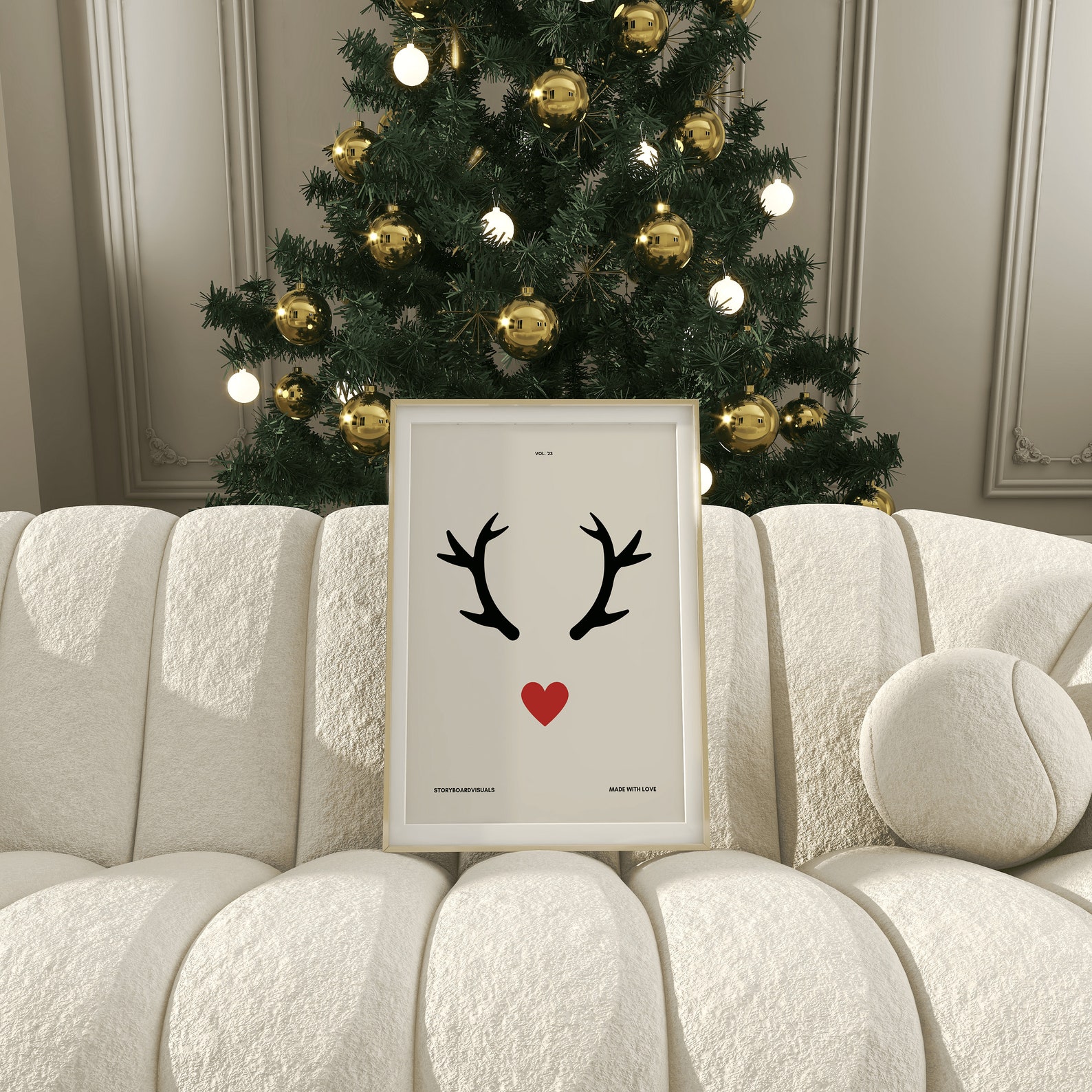 Rudolf Printable, Christmas Wall Art, Modern Holiday Decor, Christmas ...