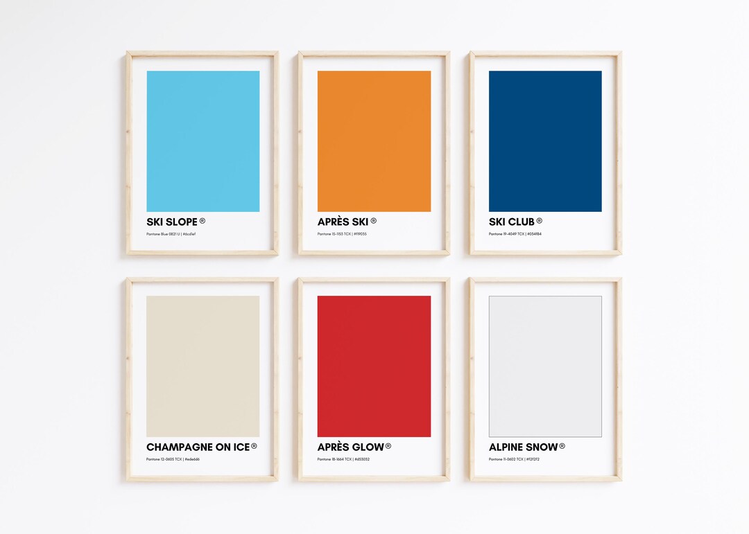 Pantone RETRO CHIC SKI Club: the Après Vintage Collection, Wall Art ...