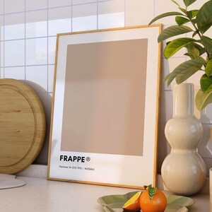 Frappe Pantone, COFFEE Pantone Print Poster, Nude Pantone Wall Art ...