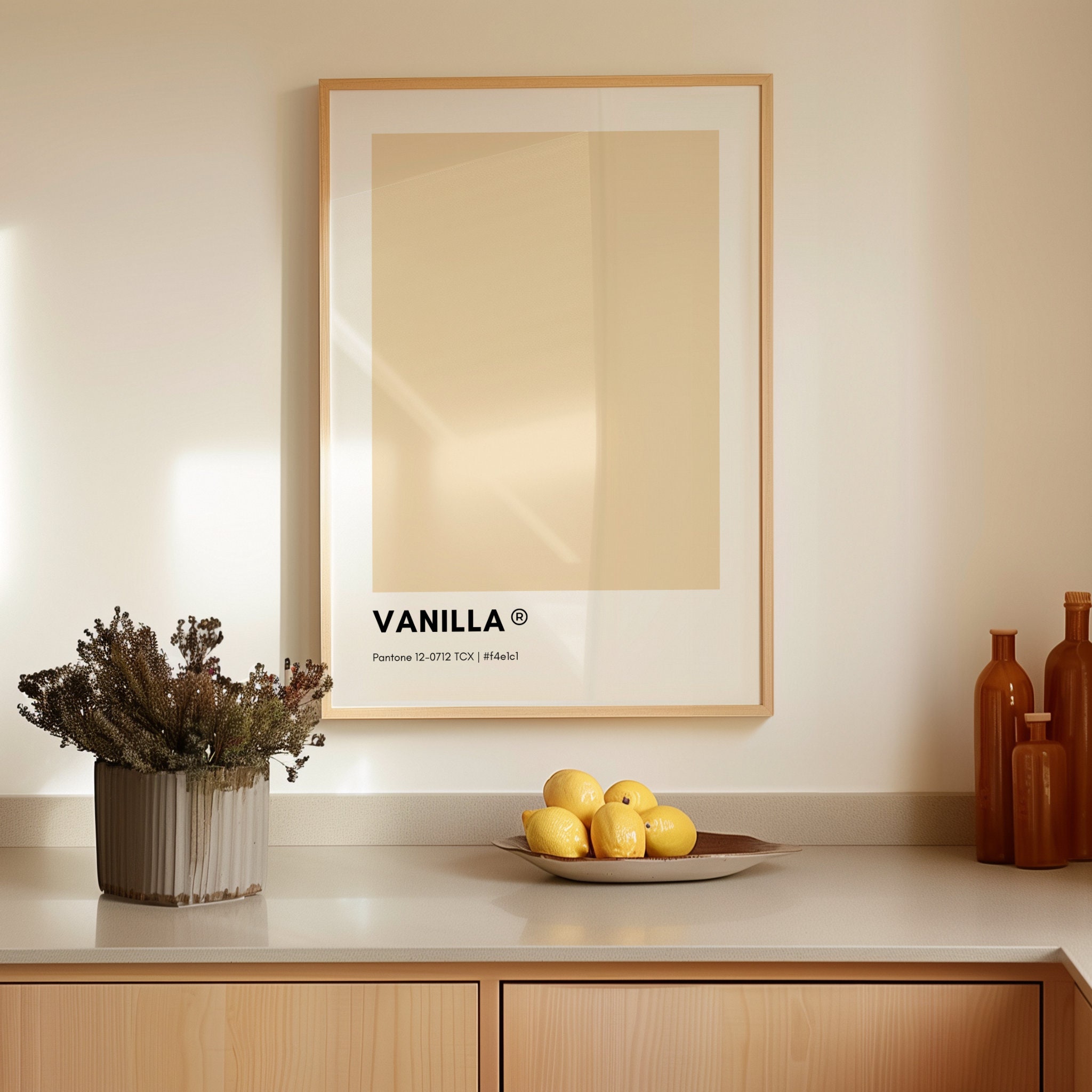 Vanilla Pantone, VANILLA Pantone Print Poster, Nude Pantone Wall Art ...