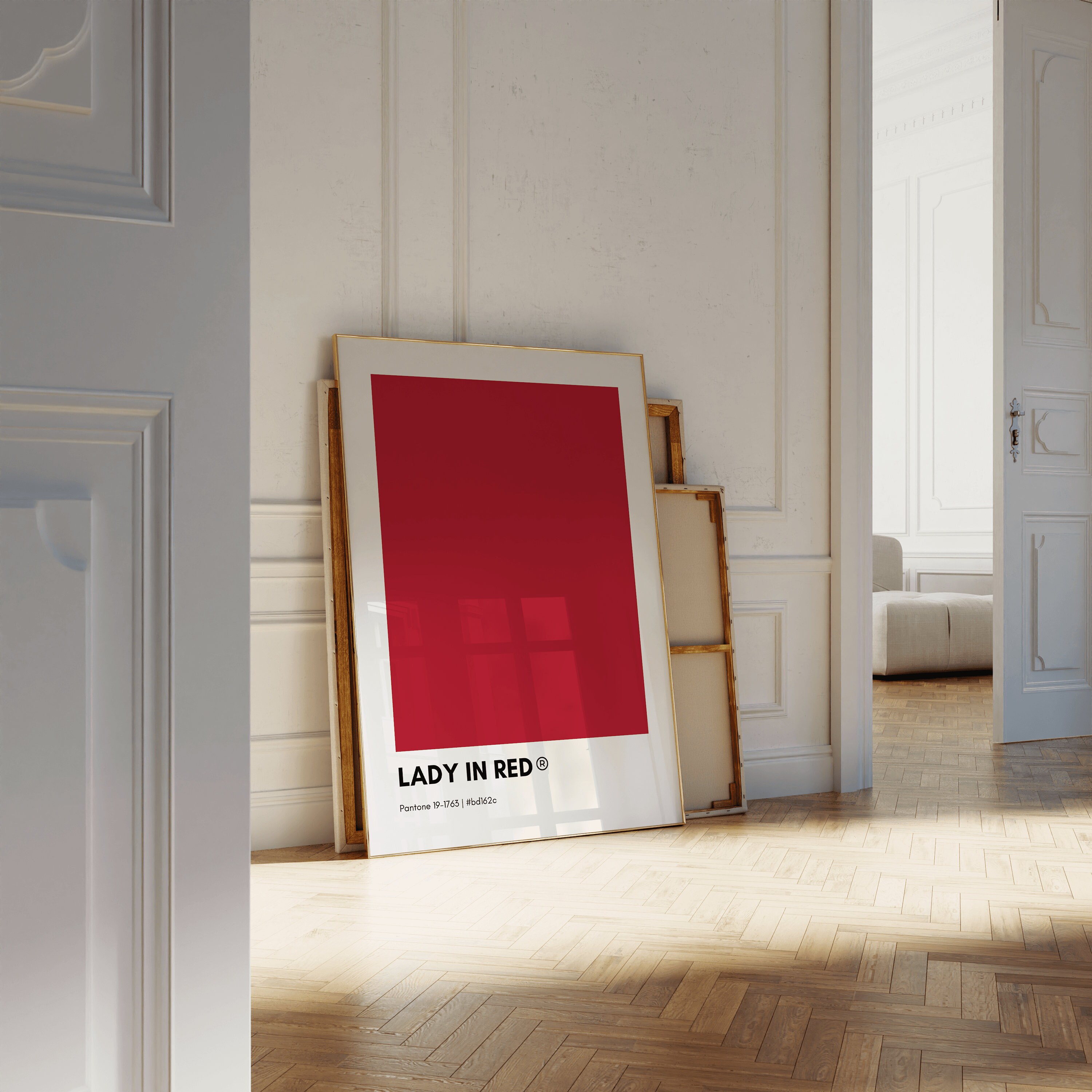 Lady in Red Pantone, RED Pantone Print Poster, Red Pantone Wall Art ...